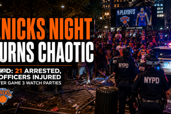 Bryant Park Gets The Knicks Party After MSG Gets Locked Down